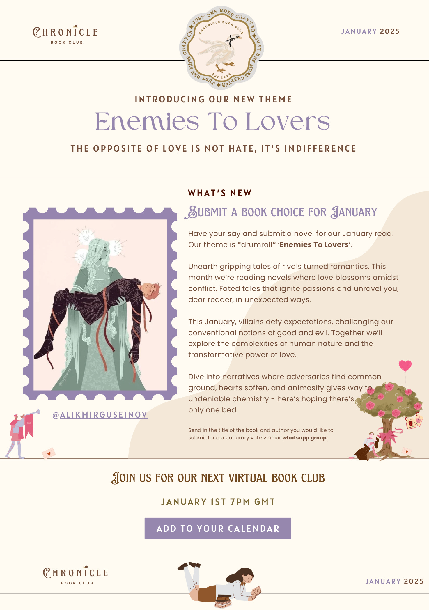 January Read-A-Long Theme - Enemies To Lovers