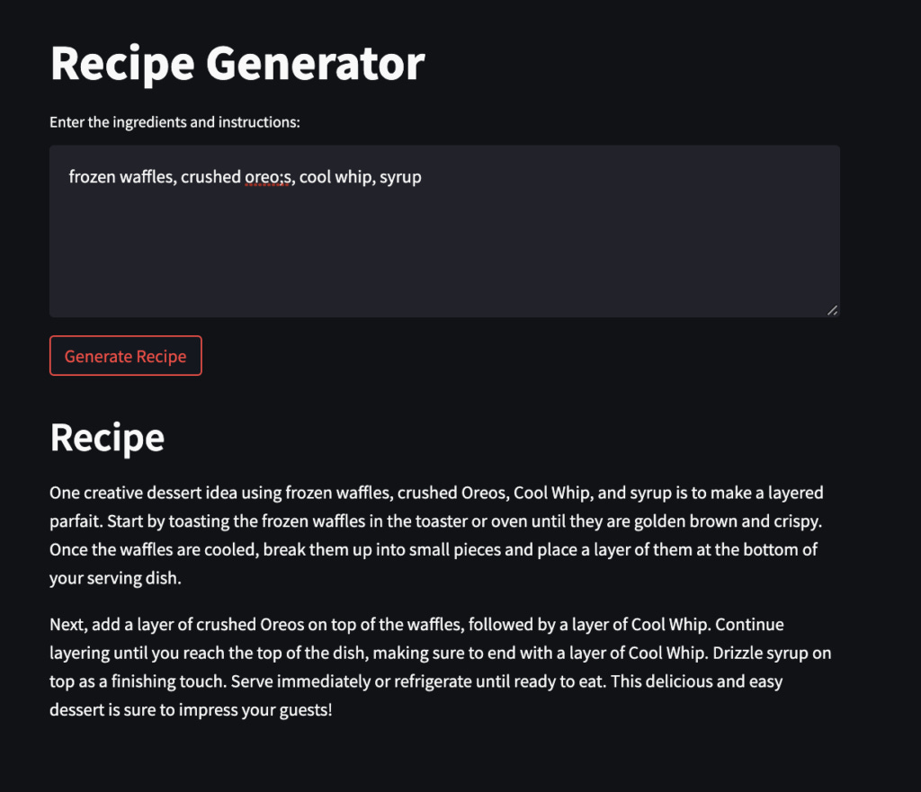 Create Your Own Recipe Generator Using Streamlit Python And Openai Api
