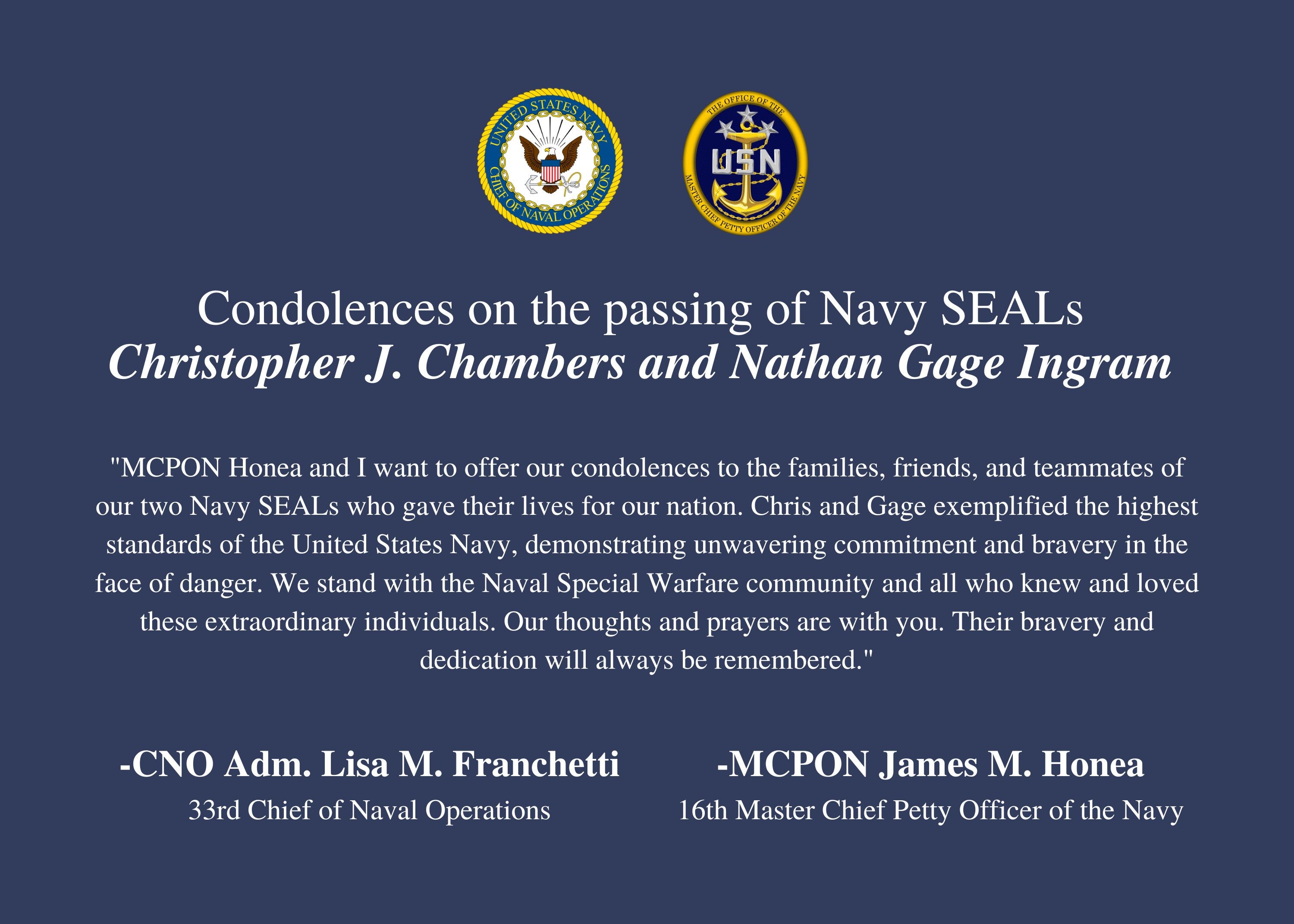 Two Navy SEALs Declared Dead After Carrying Out Boarding Mission During ...