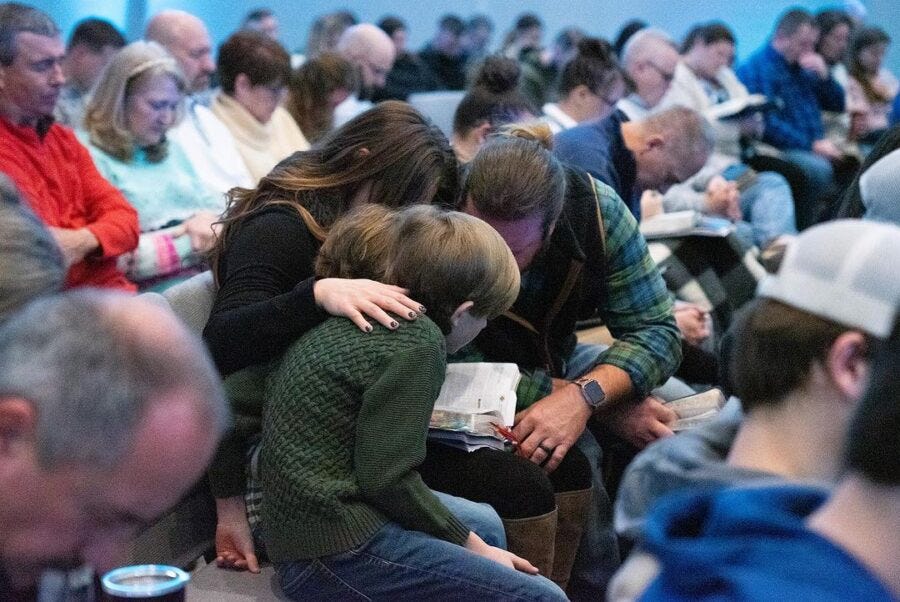 A Gallery Of The Faithful Gathering For Church. Album 24