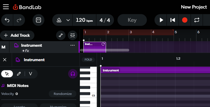 Bandlab: Creating your first track - Virtual Instrument Track