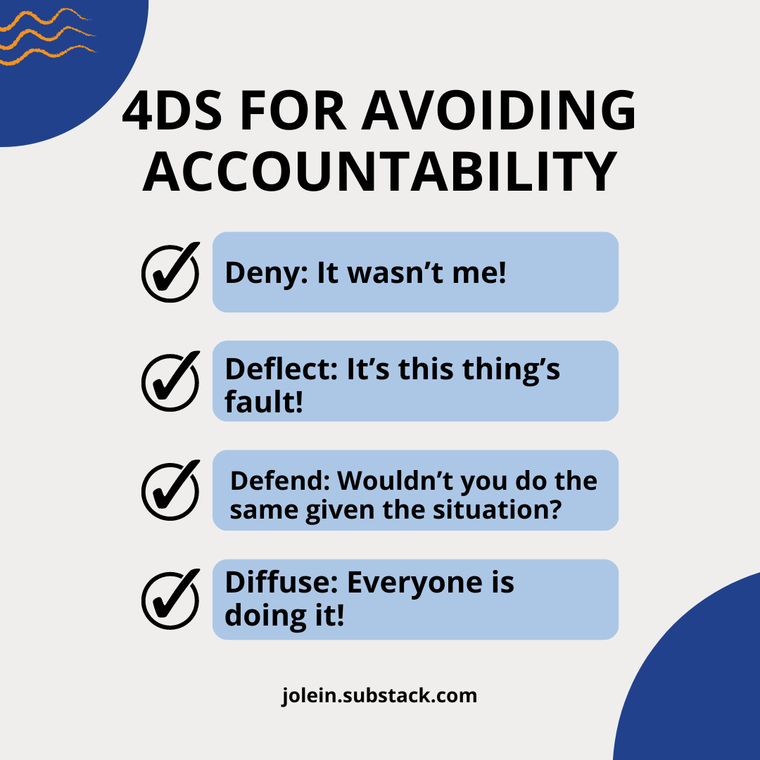 The 4Ds for Avoiding Accountability: Creating a Culture of Accountability