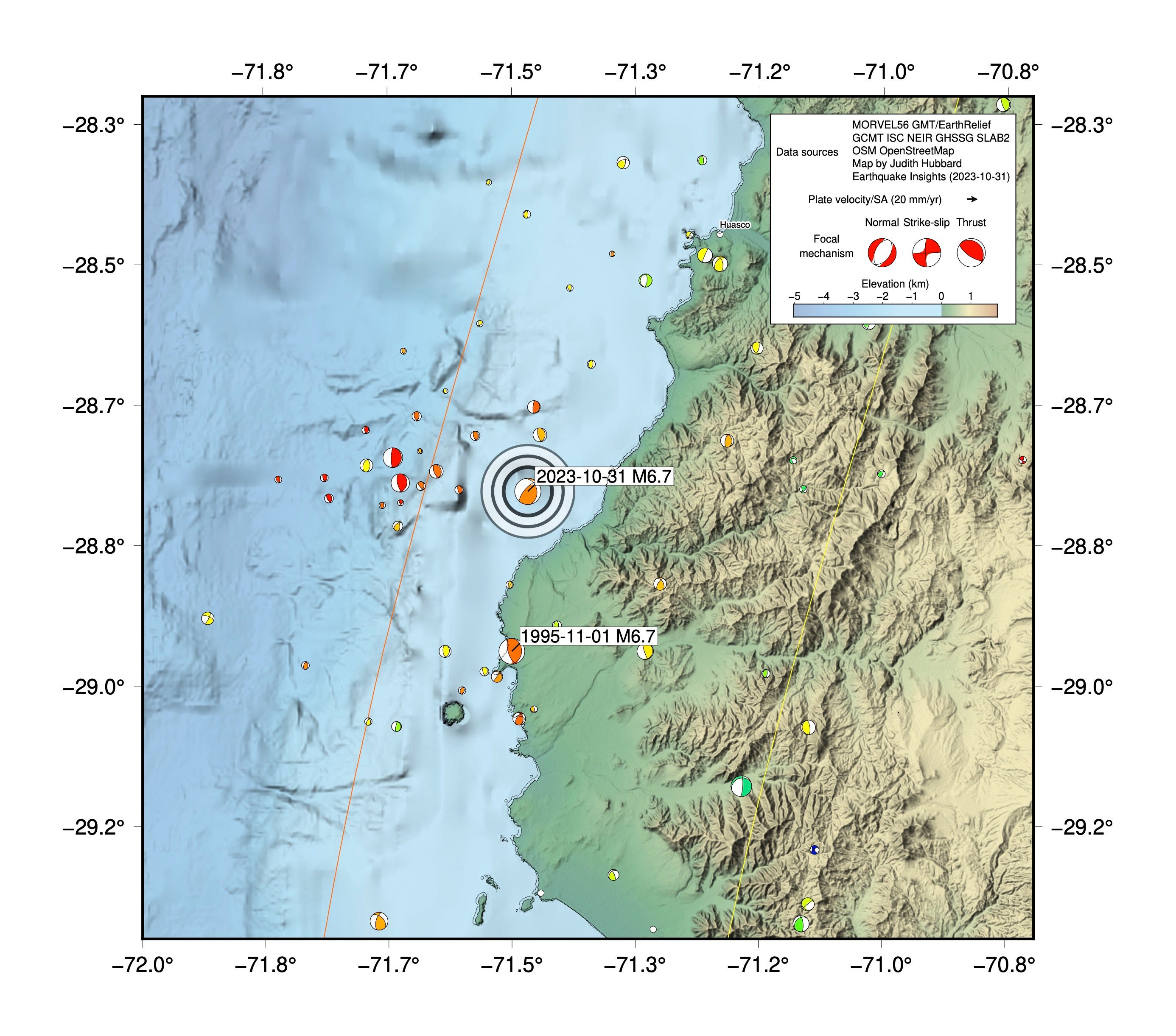 Magnitude 6.7 earthquake strikes below Chile
