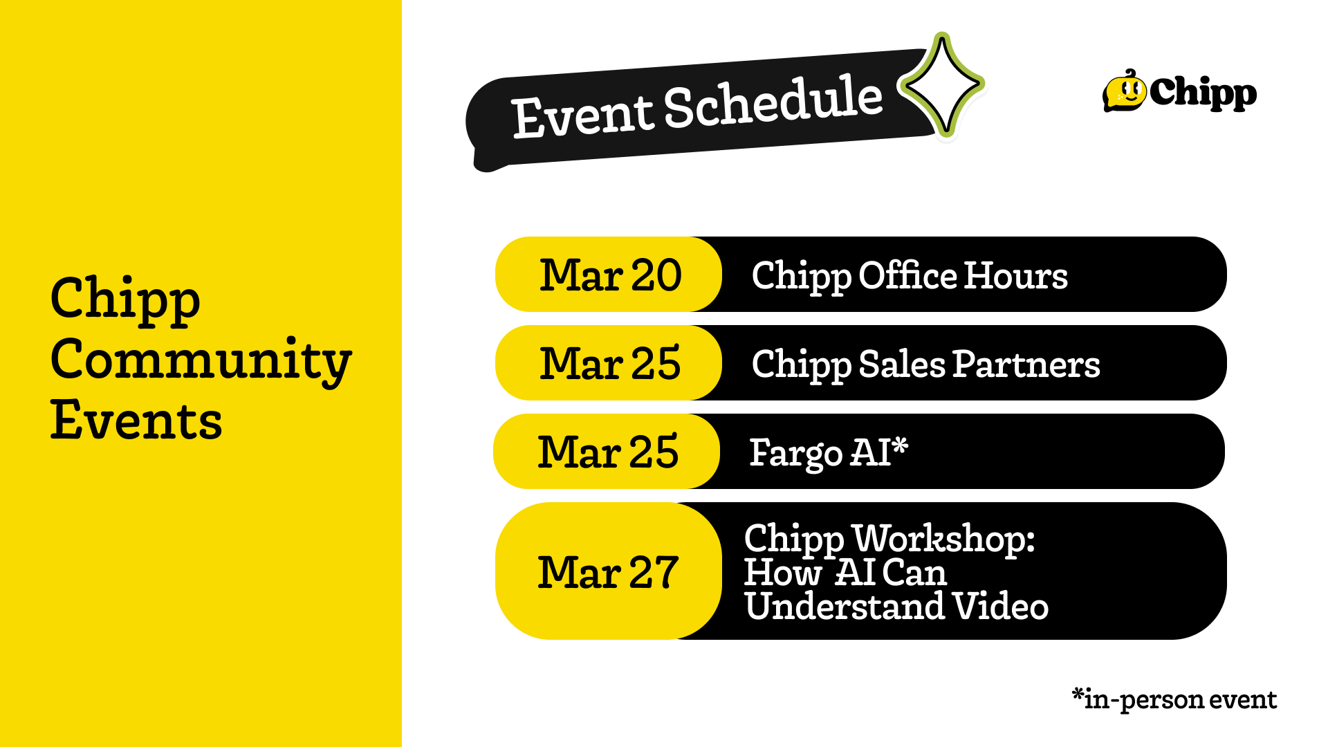 Mark Your Calendars: Chipp Community Events Are Here!