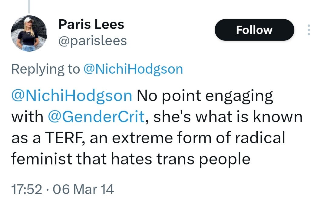 The Murder Tweets of Paris Lees - by Graham Linehan