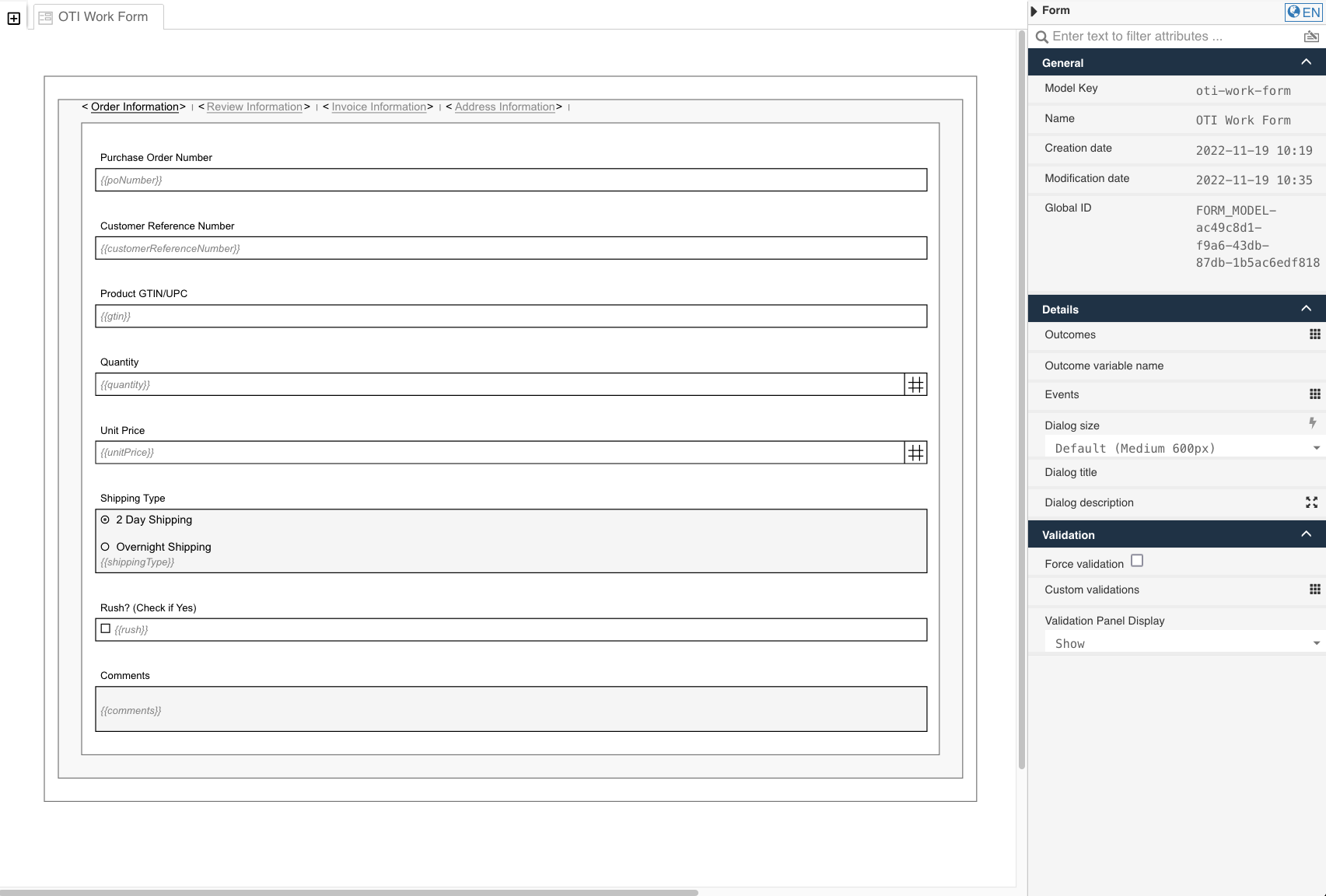 Flowable Enterprise, Work Forms & Pages