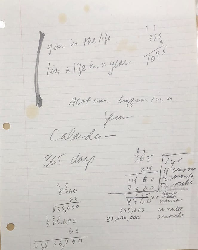 Jonathan Larson's Notes for Rent - by Jillian Hess - Noted