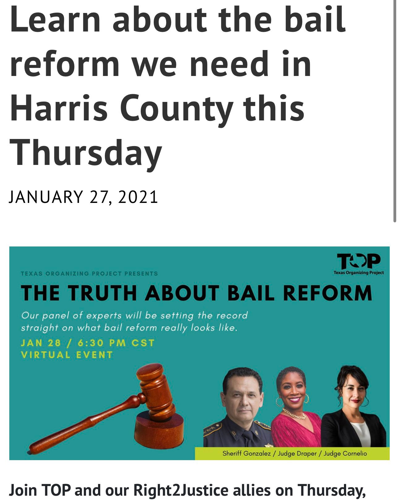 Harris County Continues to Protect Criminals