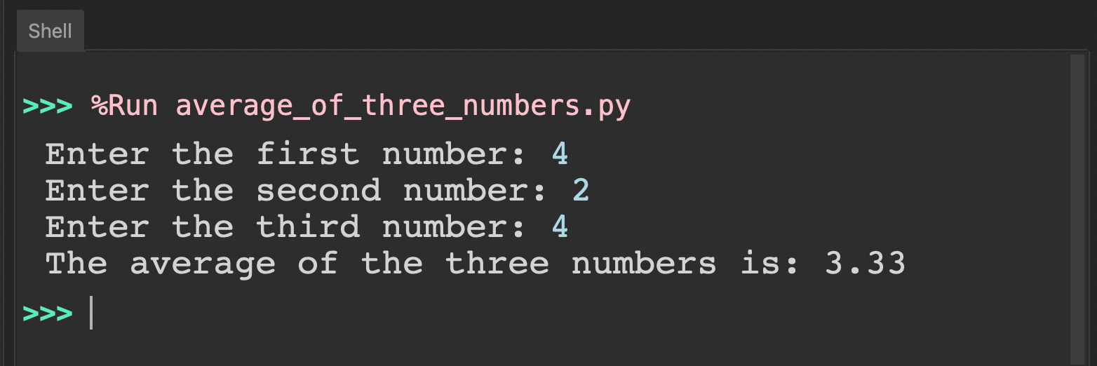 Calculate the Average of Numbers Submitted by the User