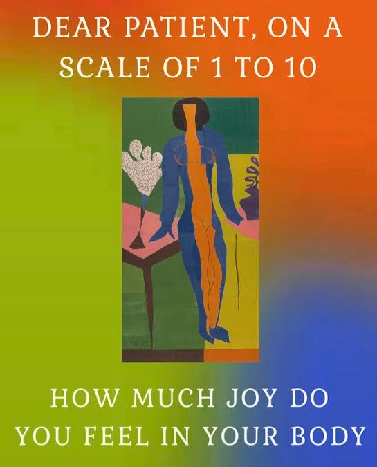 Dear Patient, on a Scale of 1 to 10 How Much Joy Do You Feel in Your Body?