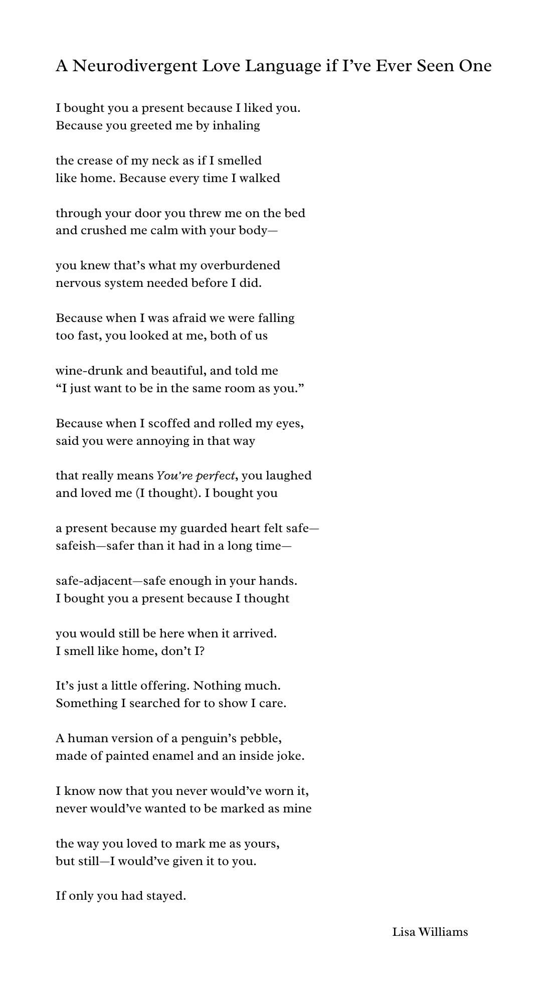 A Neurodivergent Love Language if I've Ever Seen One