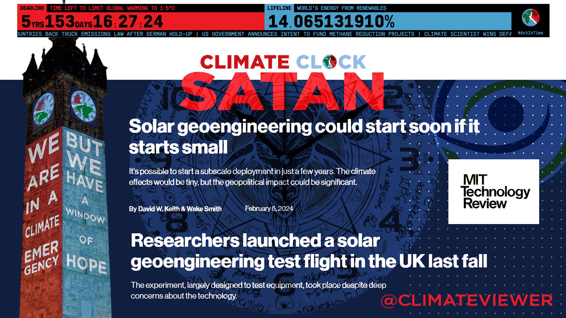Geoengineering Climate Clock Countdown to 2030!