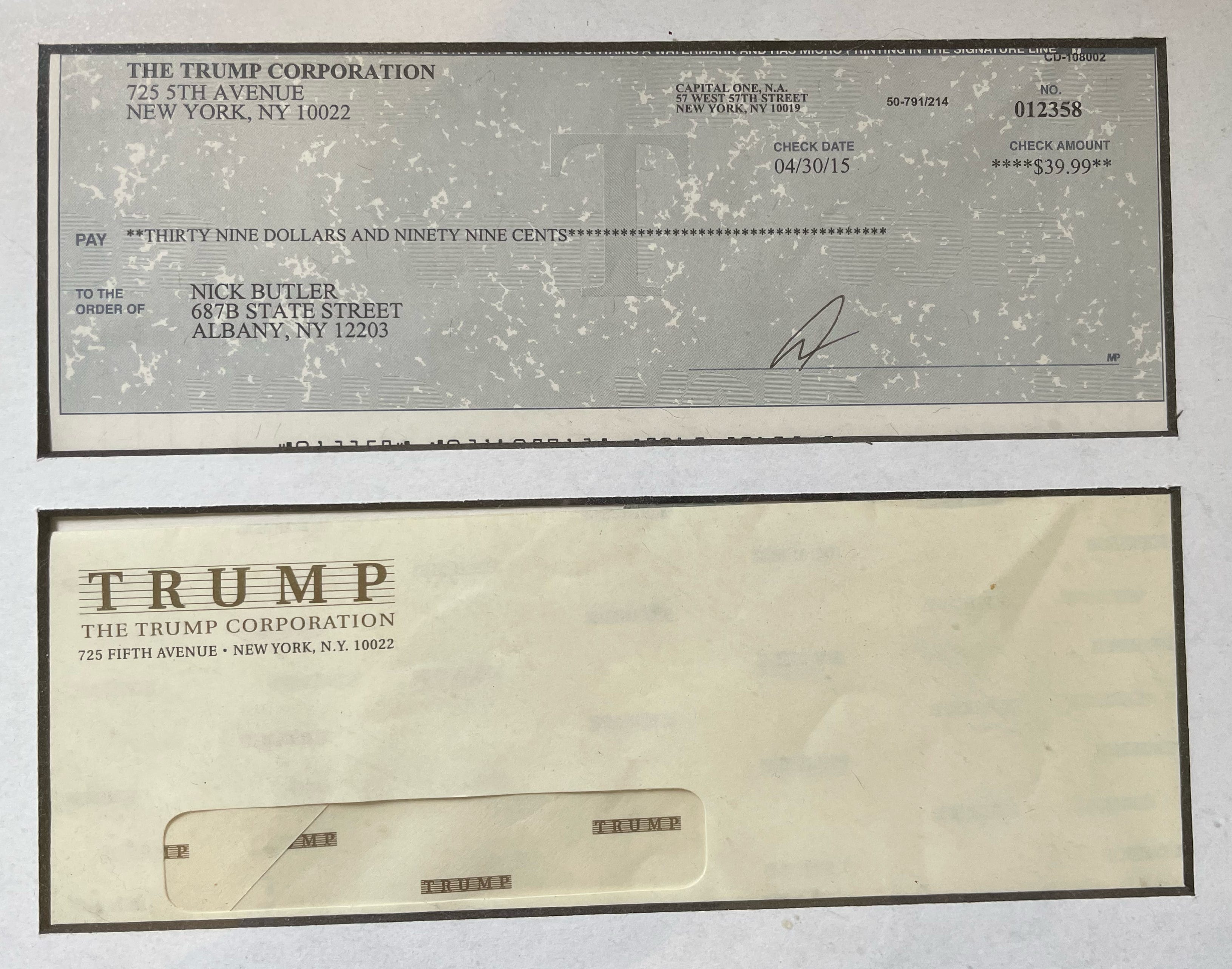 The one where Donald Trump cuts me a check - by Nick Butler