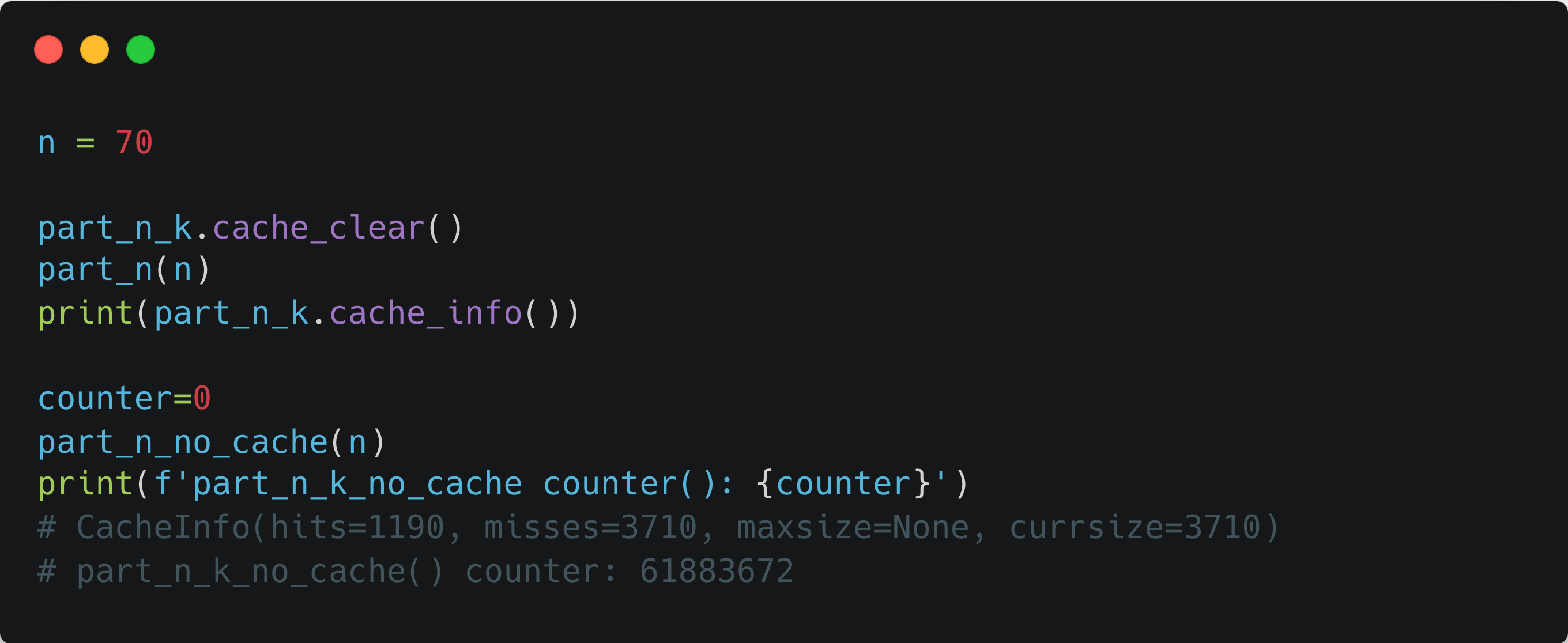 Recursions and functools.cache: 12000x improvement!!!