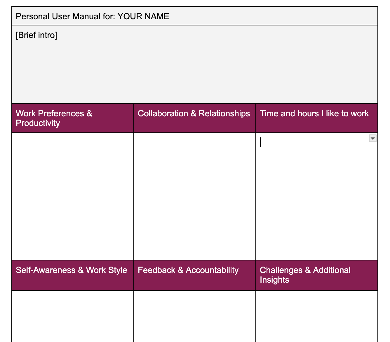 Understanding the Personal User Manual