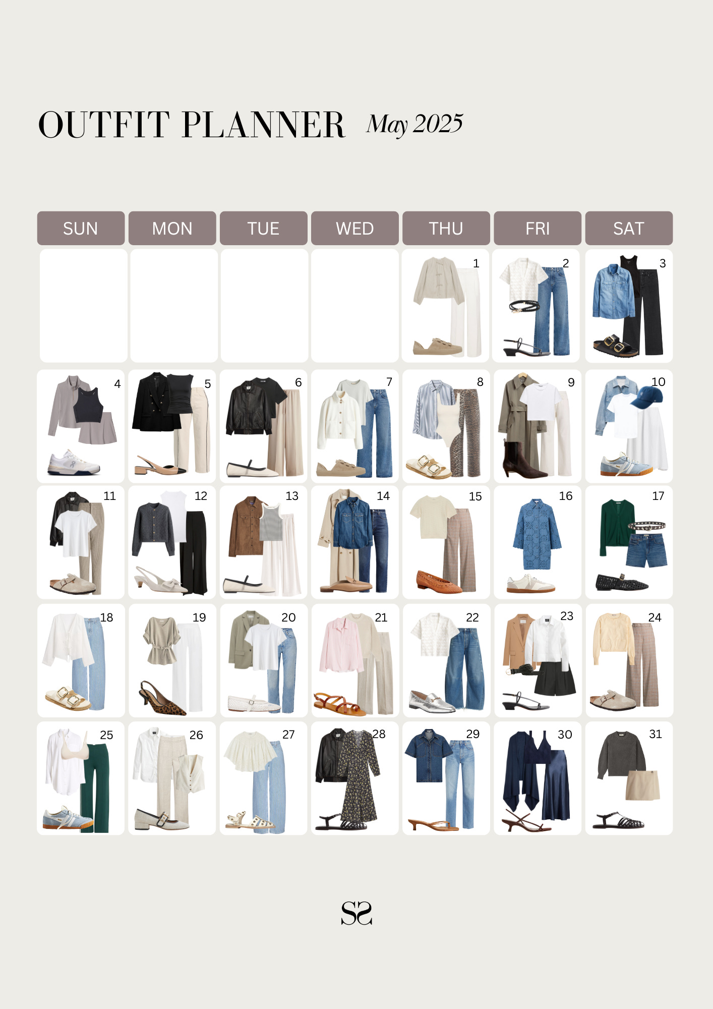May Outfit Planner - by Sarah Hancock - The Sarah Stories