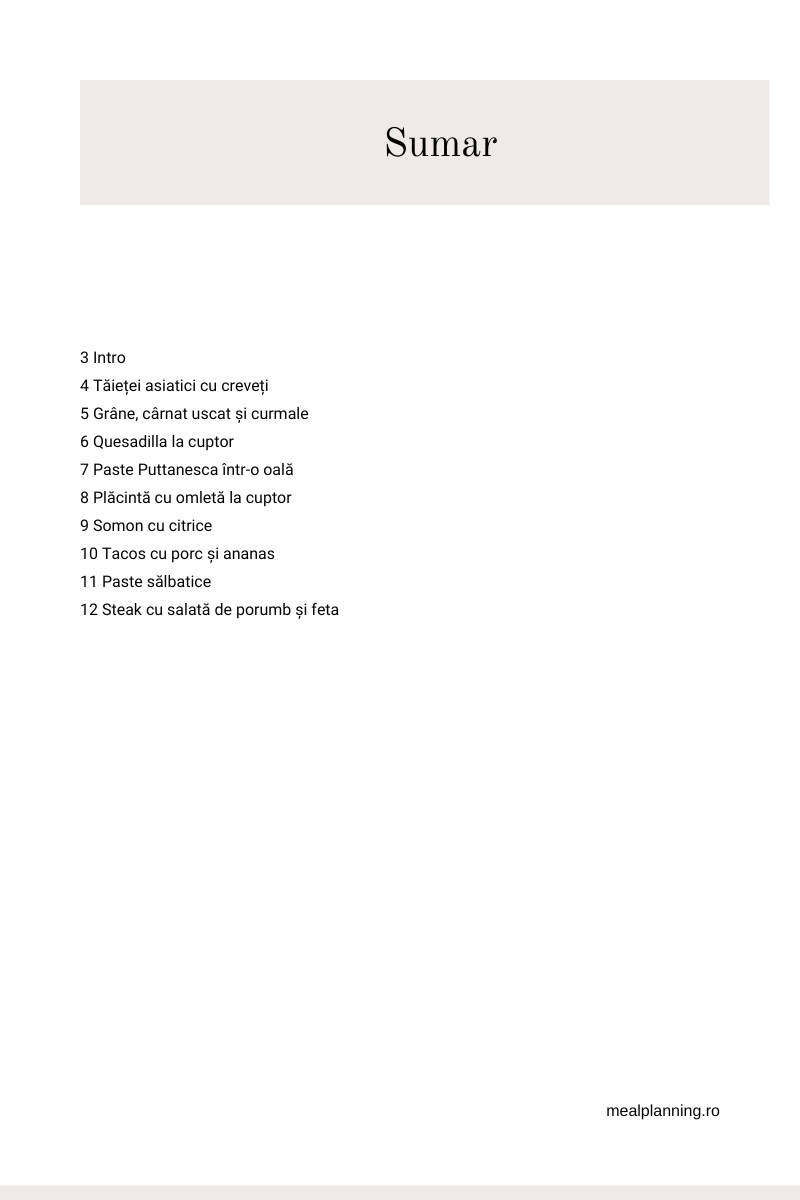 Cine sub 30 de minute - by Georgiana Ilie - Meal Planning