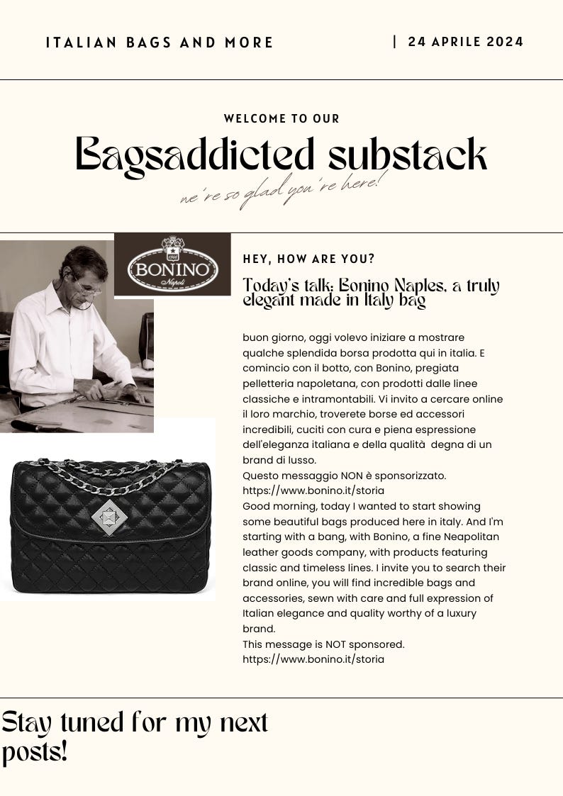Bonino Napoli - Il Substack di Bagsaddicted