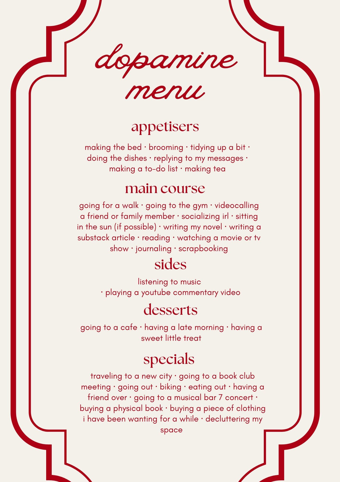 offline diaries: what is a dopamine menu? - by jc