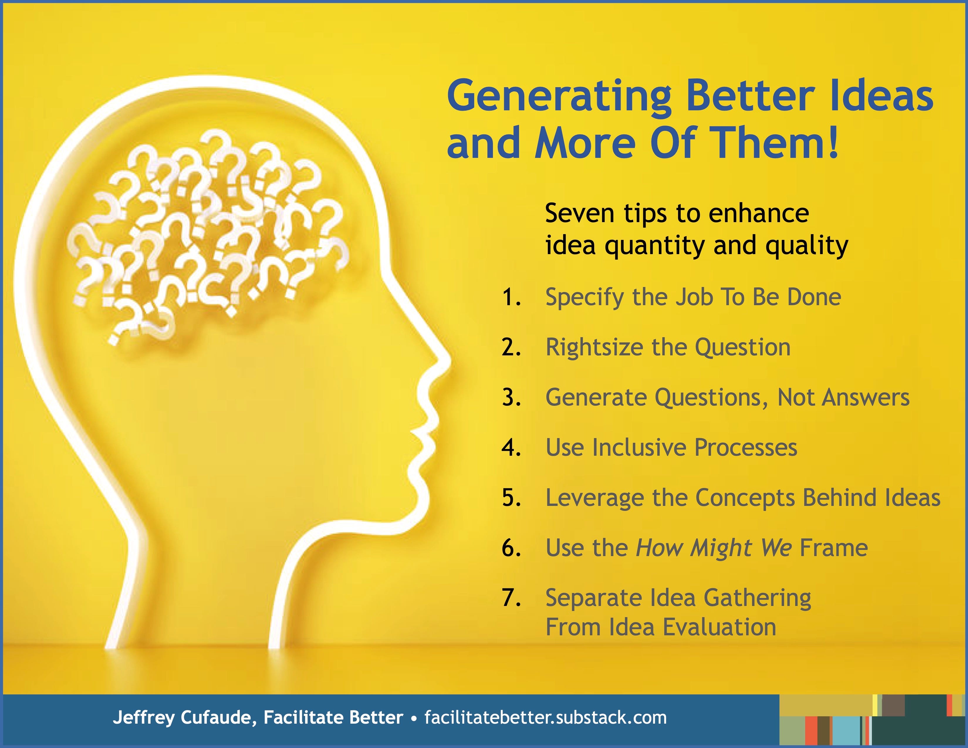 Generating Better Ideas and More of Them! (Facilitation Friday #29)