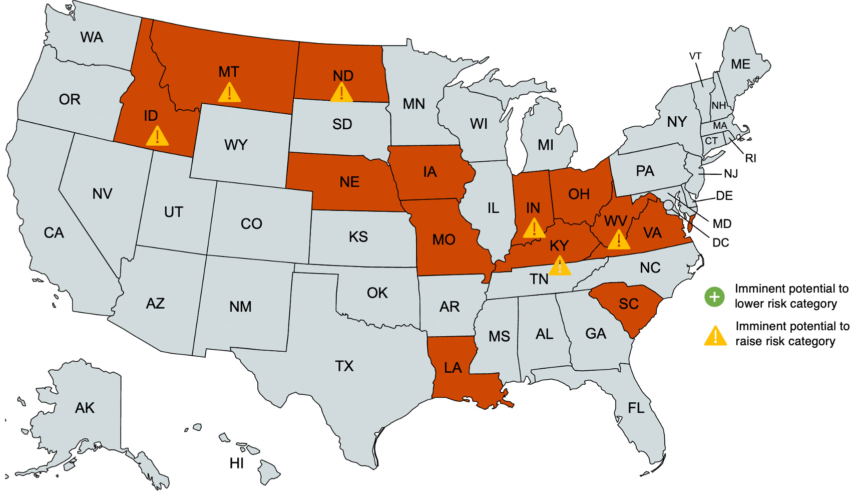 Second Period Anti-trans Legislative Risk Map