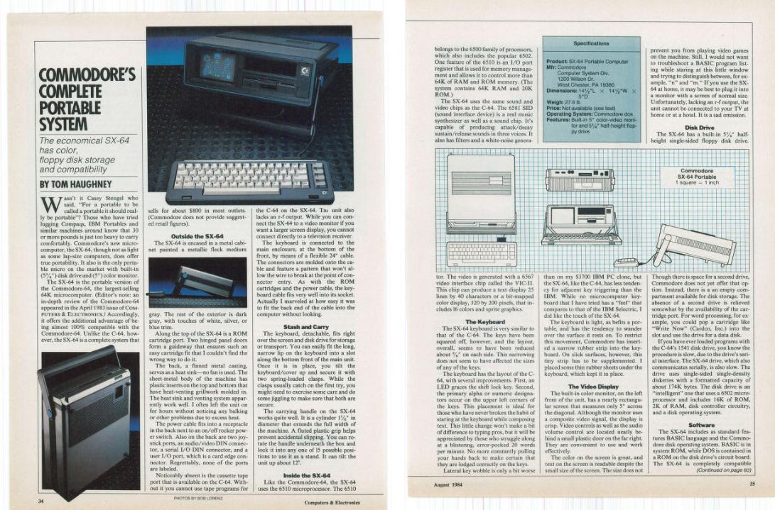 Commodore SX-64 -- The first color, portable computer