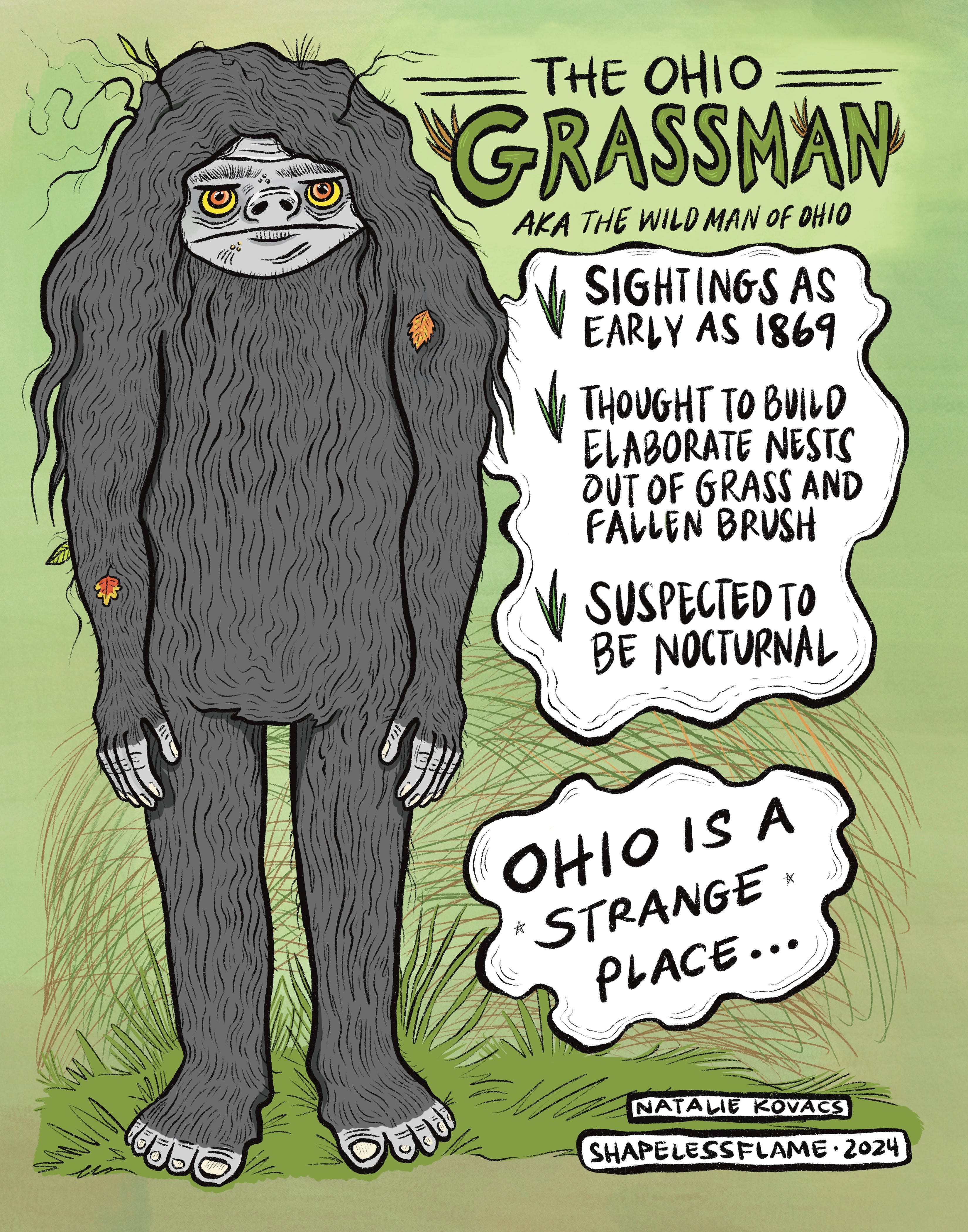 The Legend of the Ohio Grassman - by Natalie K.