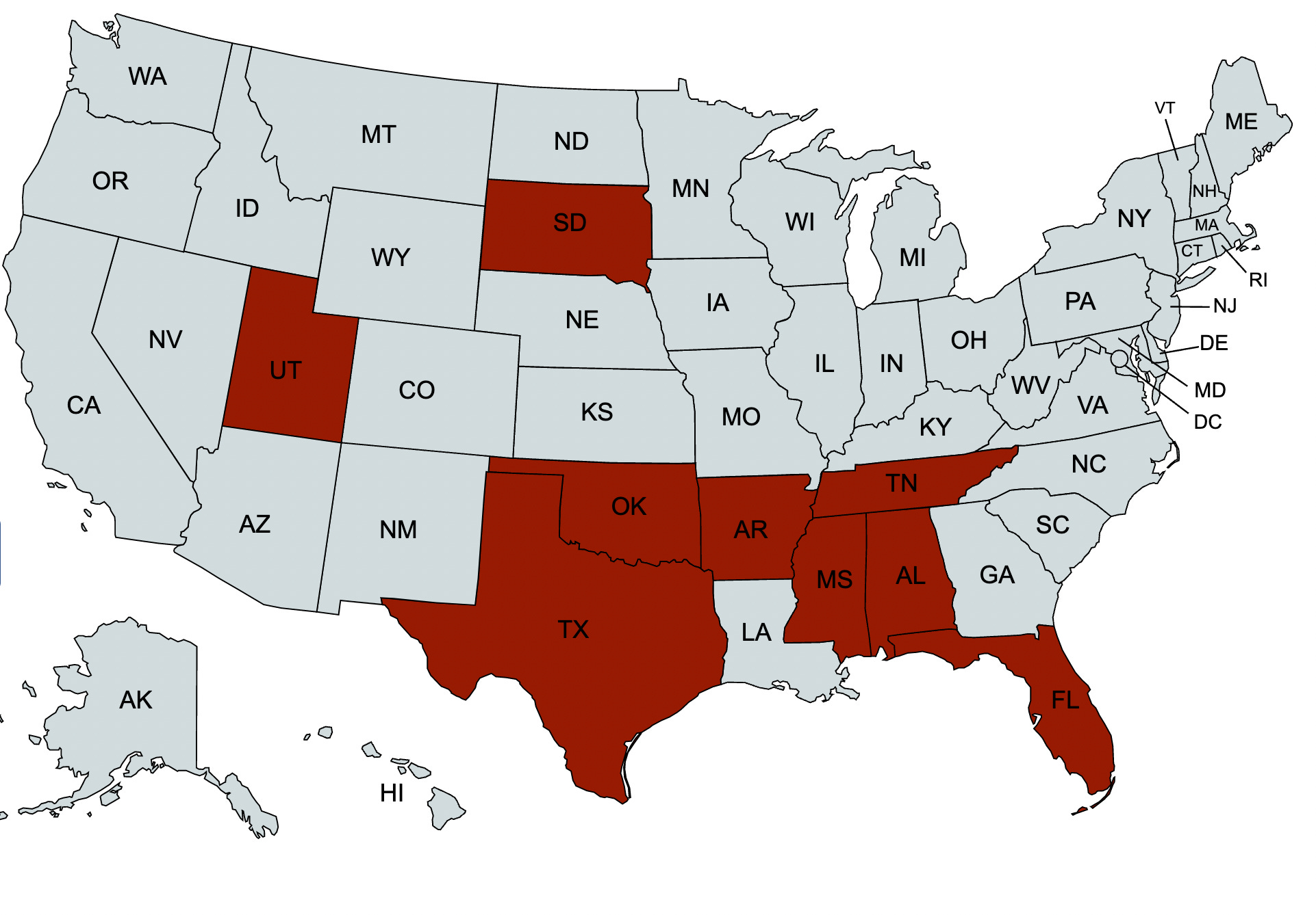 Second Period Anti-trans Legislative Risk Map
