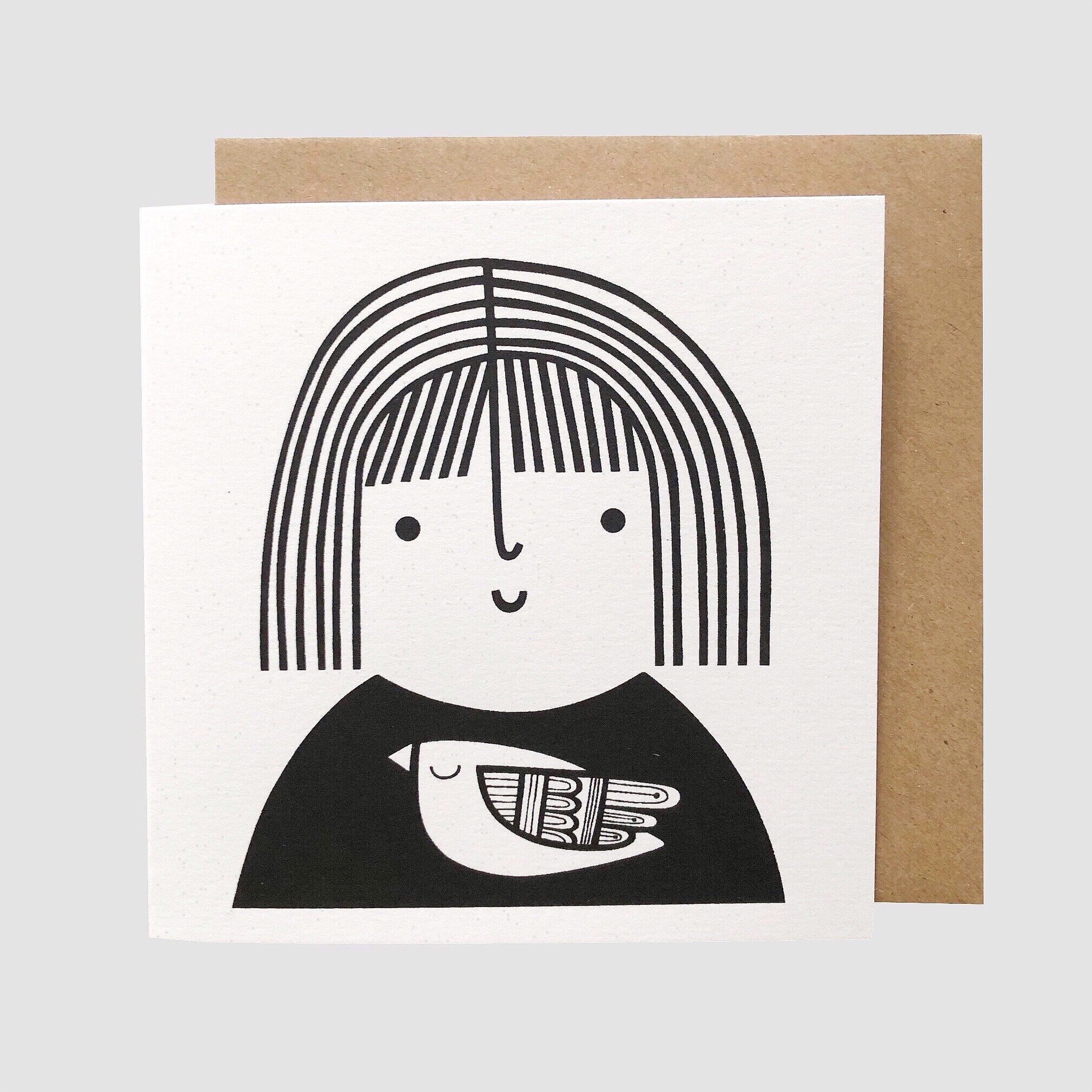 Screen Printed Monochrome Cards - by Jane Foster Designs