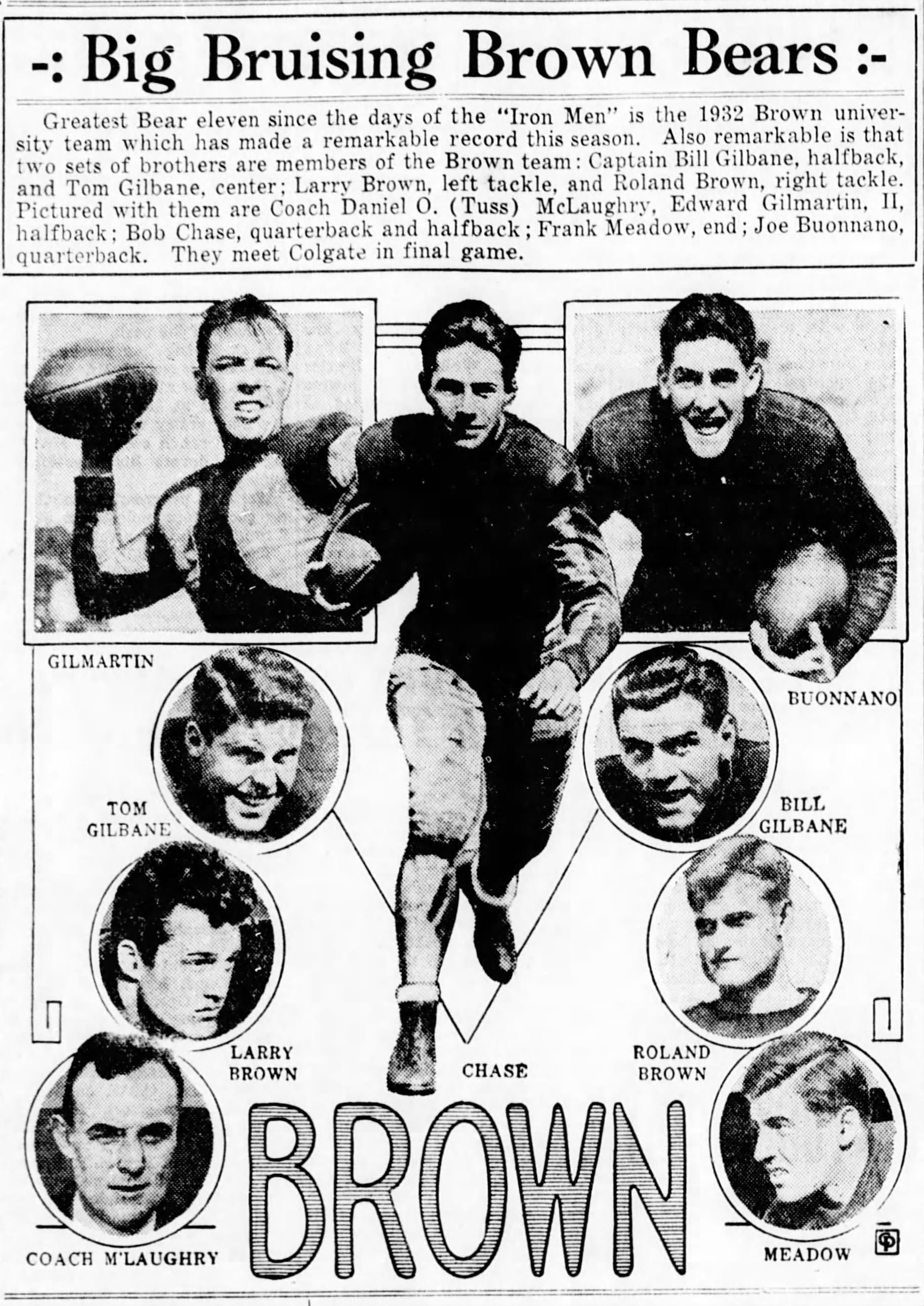 The 1932 Colgate-Brown Thanksgiving Game for the Rose Bowl