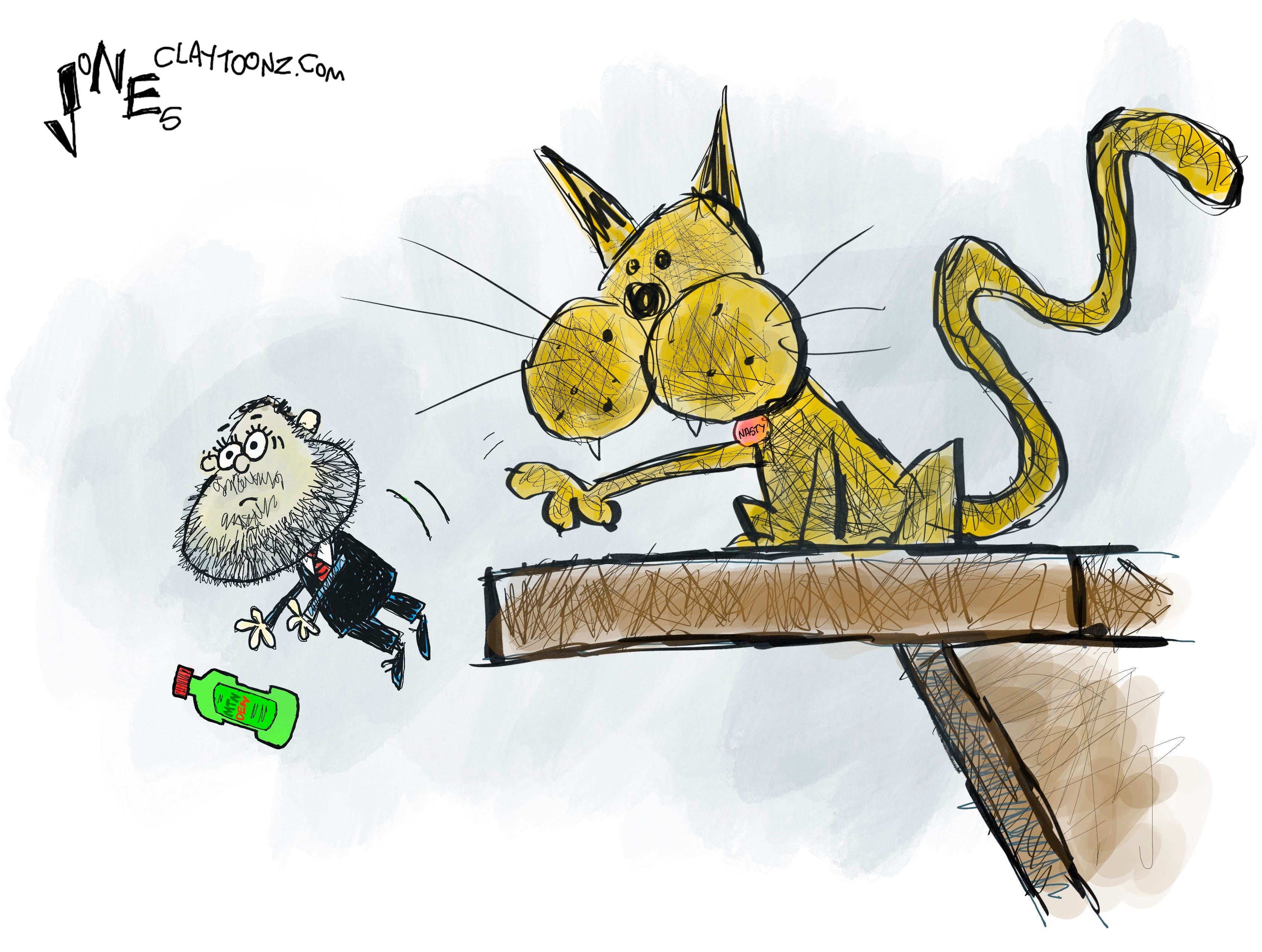 Dew It, Kitty - by Clay Jones - Claytoonz