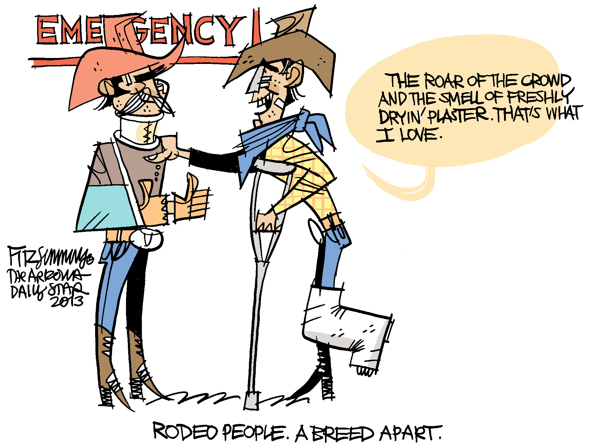 I like drawing rodeo cartoons - by David W Fitzsimmons