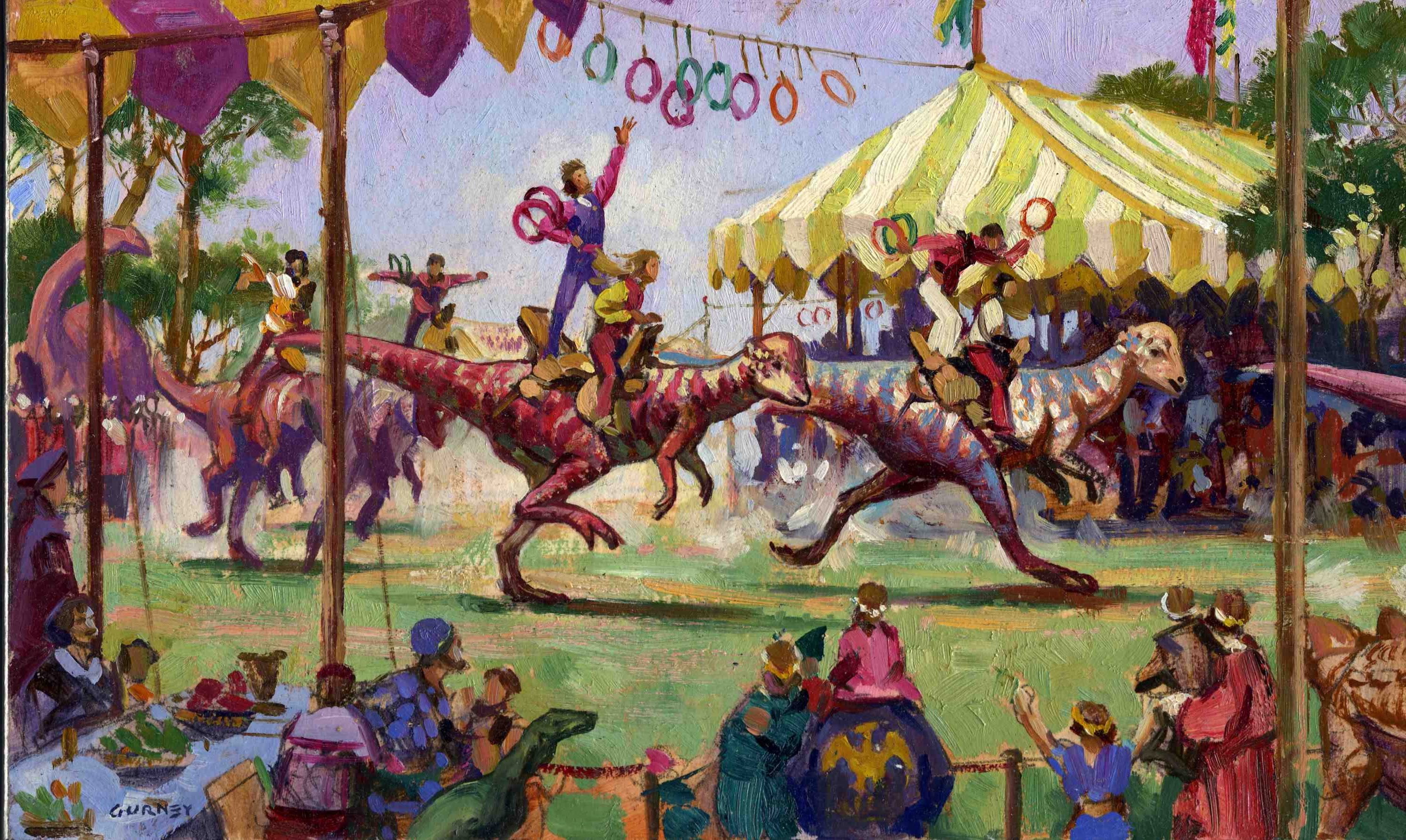 Dinosaur Olympics - by James Gurney - Paint Here