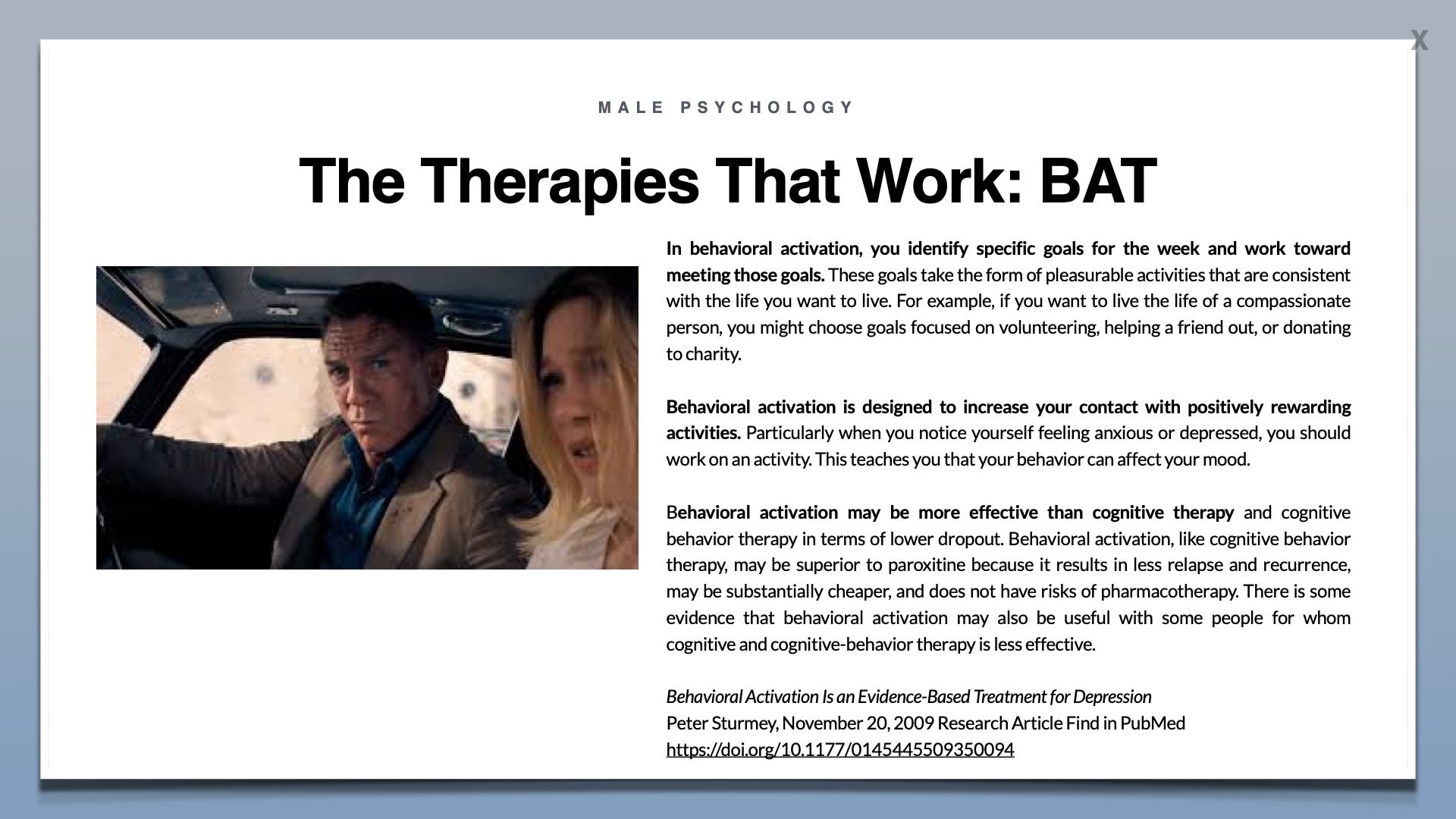 Behavioral Activation Therapy Works for Men - by Dr. Paul