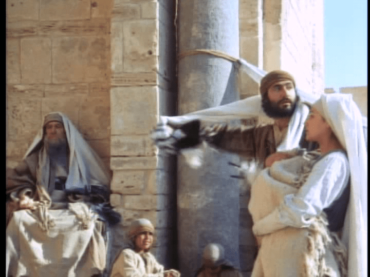 Simeon and Anna meet the Christ child in film