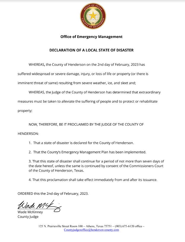 Judge Signs Declaration of Local State of Disaster