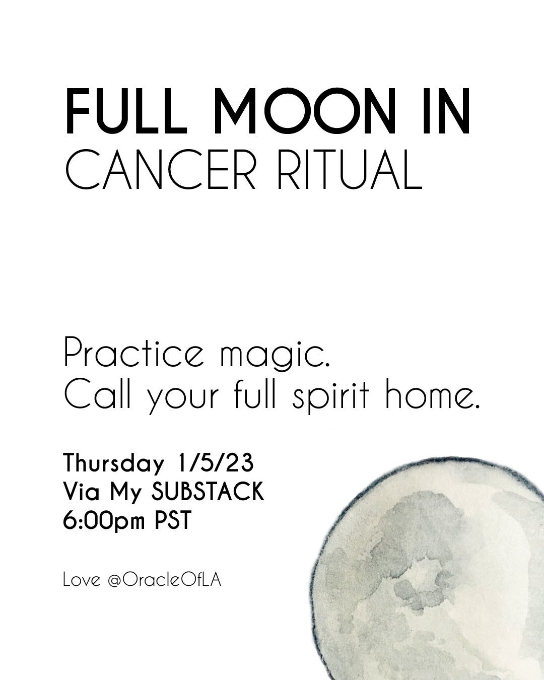 REMINDER: Full Moon Ceremony Begins in 1 Hour