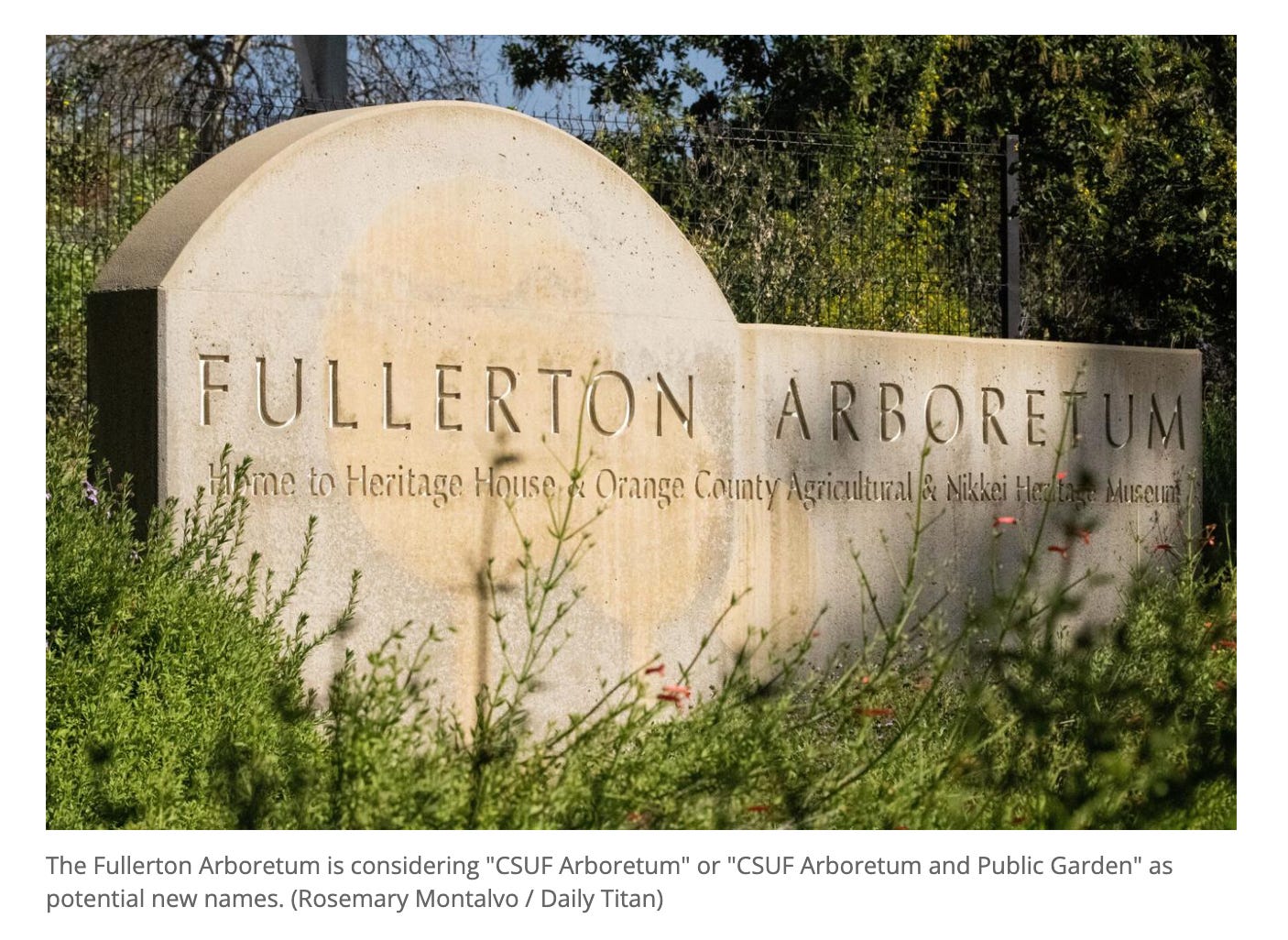 CSUF to Rebrand Fullerton Arboretum as FU to Fullerton