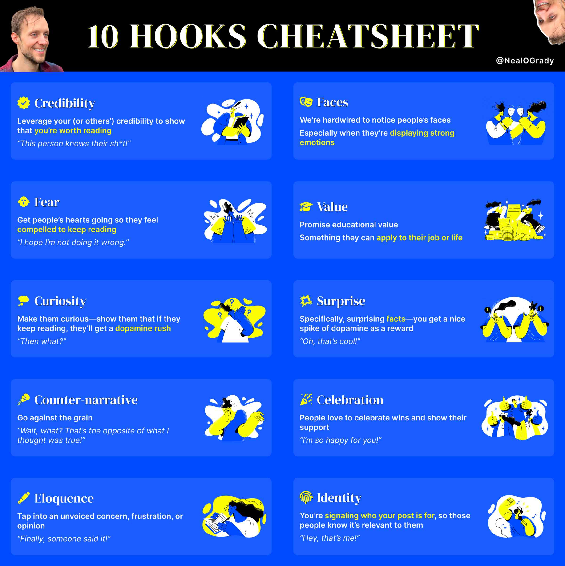 10 Ways to Write Hooks (with examples) - by Neal O'Grady