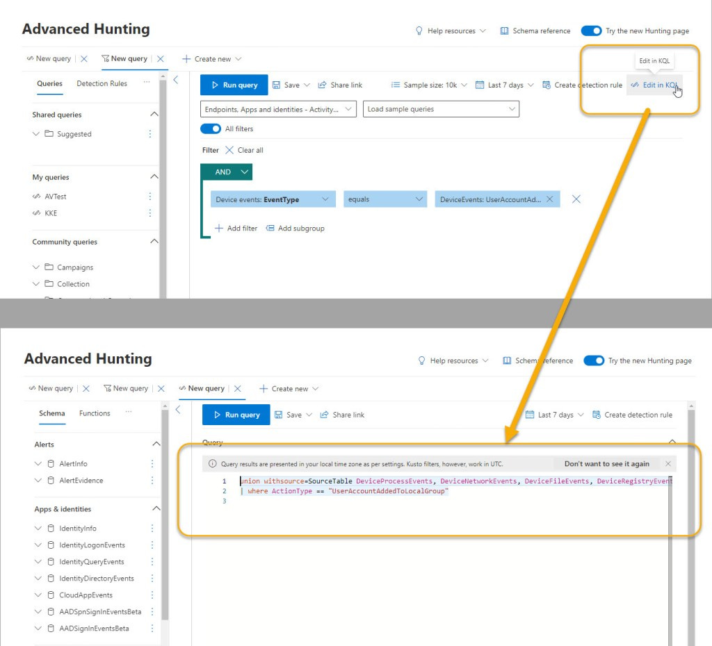 How To Get The Kql Query Created By The New 365 Defender Query Builder
