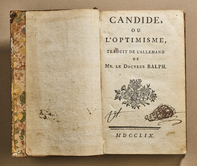 Advice for our time from Candide's closing lines: "We must cultivate ...