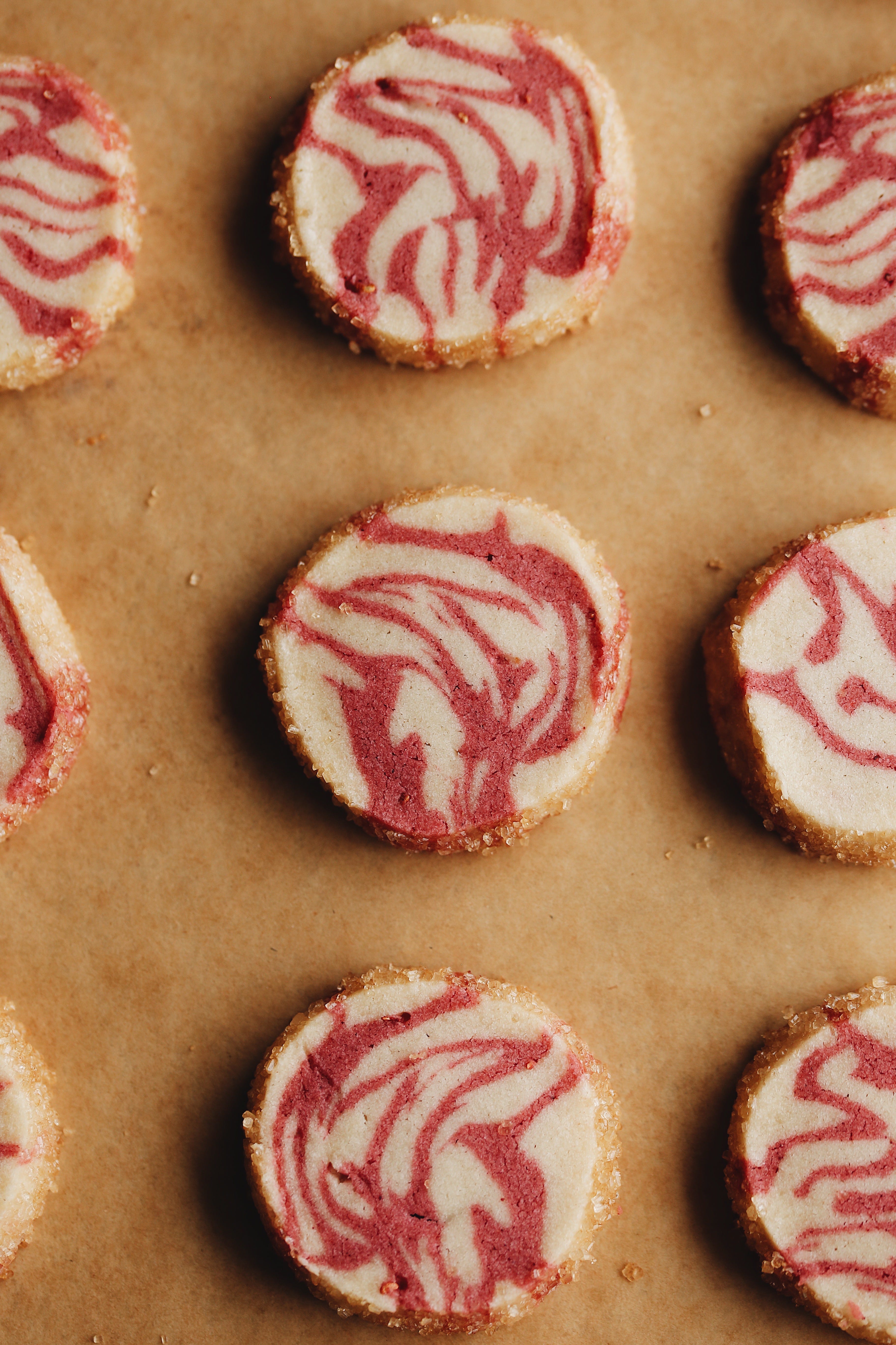 Raspberry Marble Shortbread Cookies - by Angela Chung