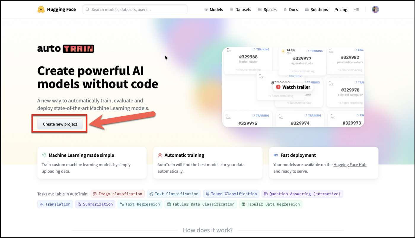 How To Create HuggingFace🤗 Custom AI Models Using autoTRAIN