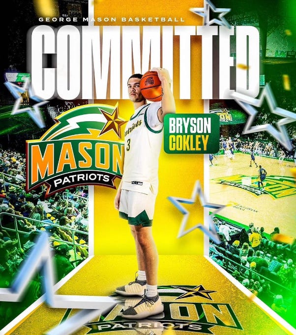 George Mason picks up commitment from three-star shooter Bryson Cokley