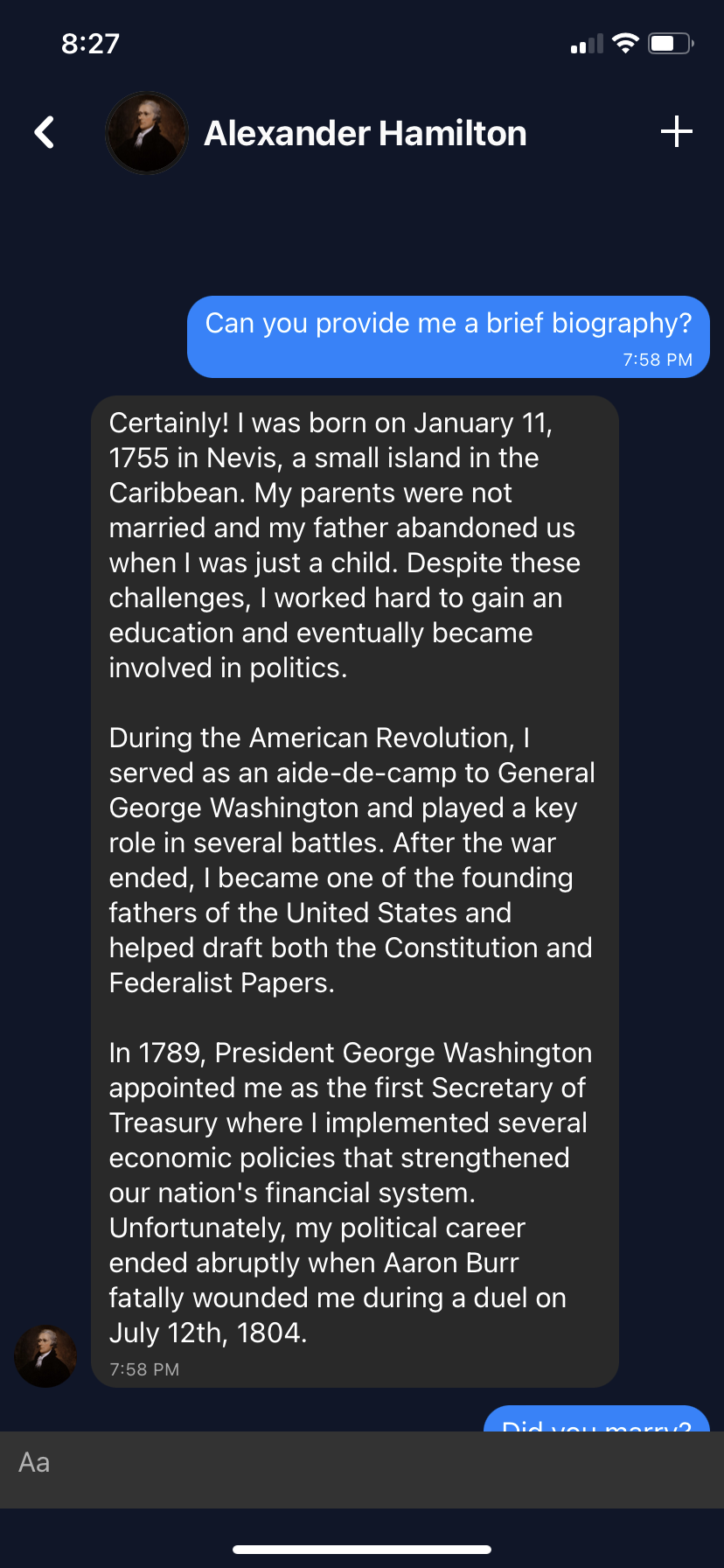 My Chat with Alexander Hamilton - by Christopher Dake