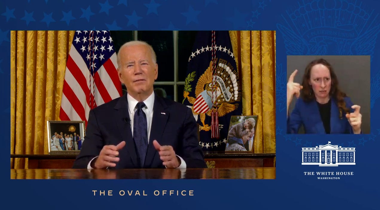 White House: US President Joe Biden Addresses Nation From Oval Office