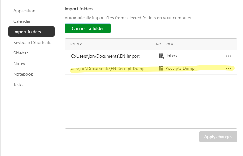 Capturing, managing and automating receipts & invoice collection using Evernote