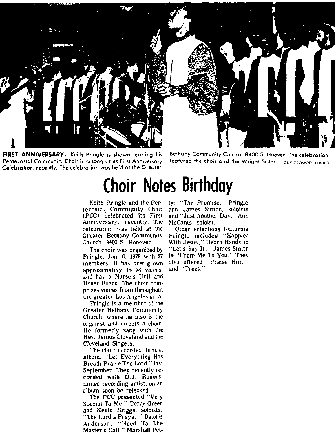 Gospel All Stars, Keith Pringle, and Maurice Long