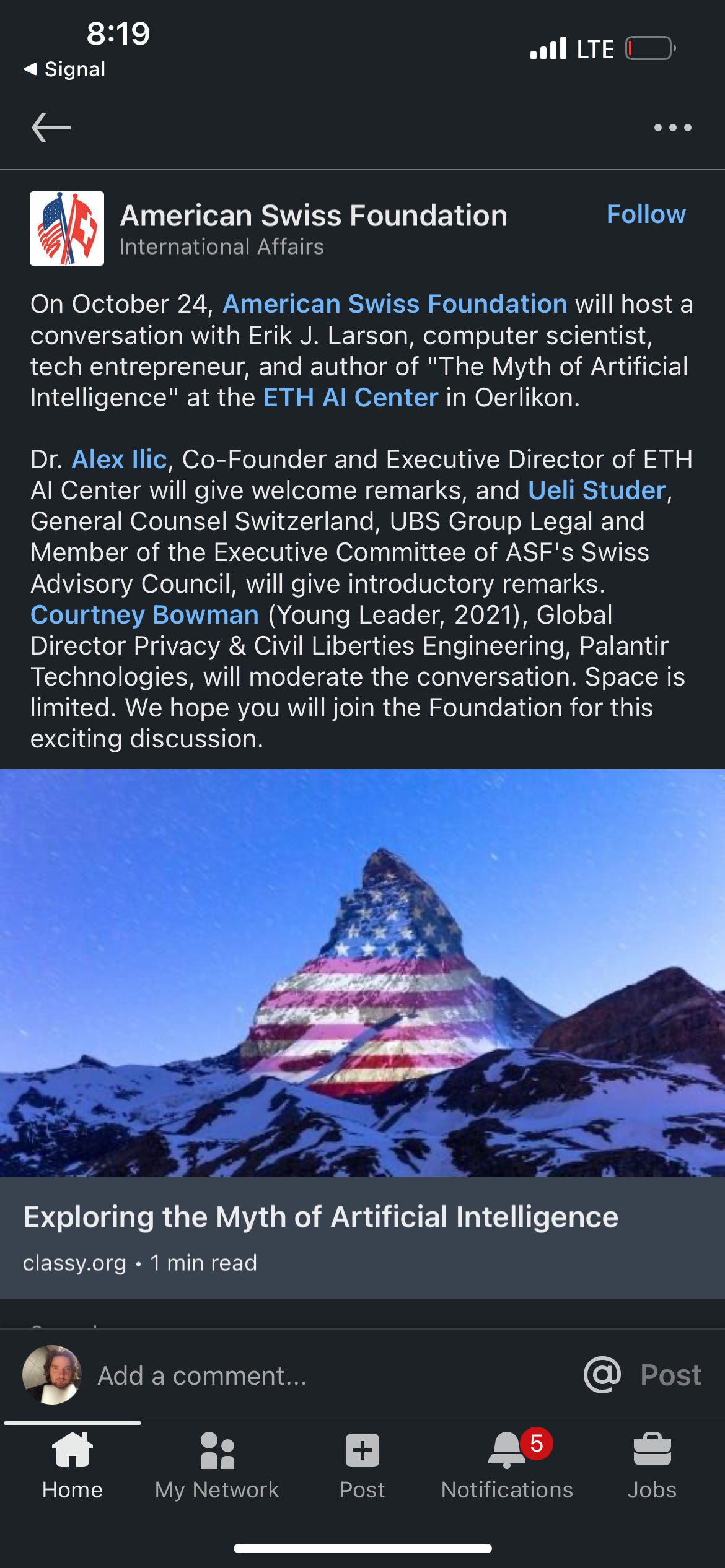 Off to Switzerland - by Erik J Larson - Colligo