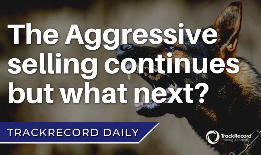 The Aggressive selling continues but what next?